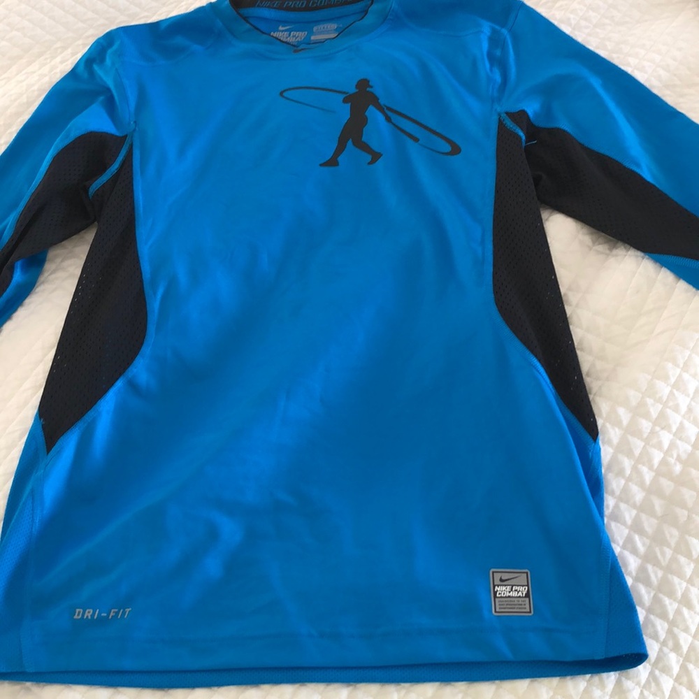 Nike Pro Baseball Combat Dri-Fit Long Sleeve Shirt - Gem